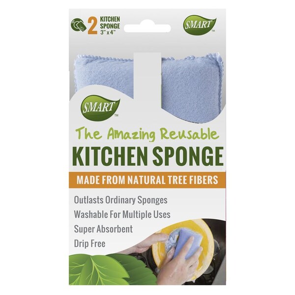 Reusable Kitchen Sponge 2Pc SPONGE SYNTHC FBR 4""L 53913 | Zoro