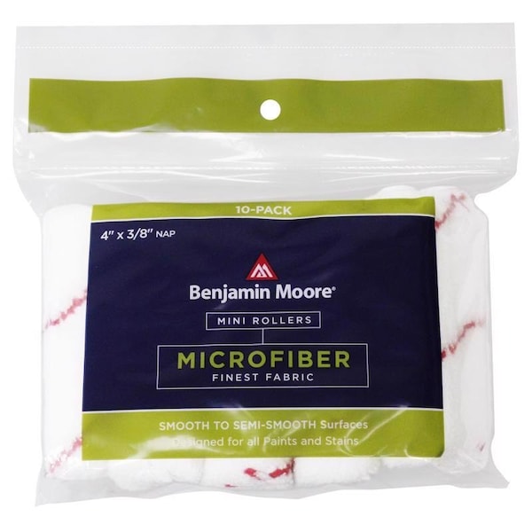 Premier Benjamin Moore Microfiber 4 in. W X 3/8 in. Mini Roller 10 pk ...