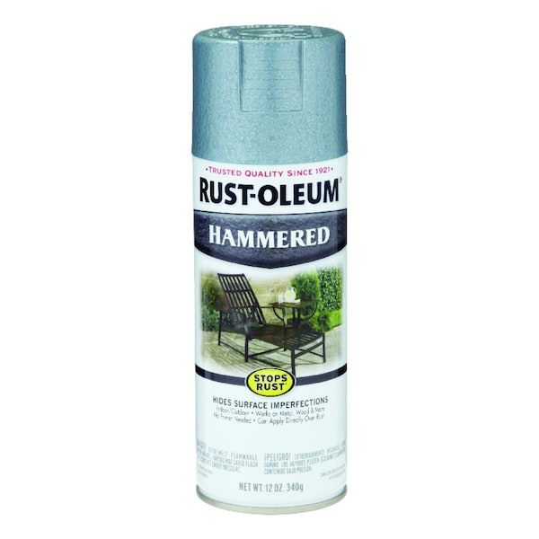 Rust-Oleum Light Blue, Hammered, 12 oz 7212-830 | Zoro