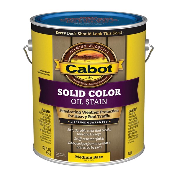 Cabot Solid Color Oil Low VOC Solid Tintable Medium Base Oil-Based ...