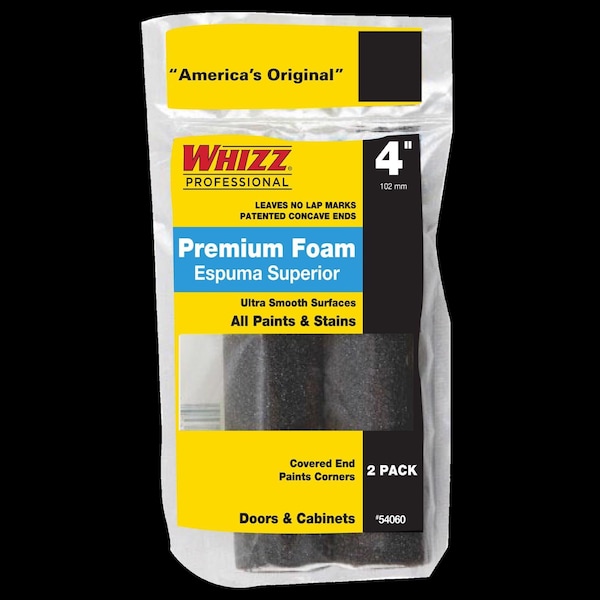 Whizz Whizz Foam 4 in. W X 1/2 in. Mini Paint Roller Cover 2 pk 54060 ...