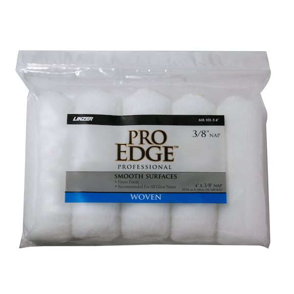 Linzer Pro Edge Woven 4 in. W X 3/8 in. Mini Paint Roller Cover 5 pk ...