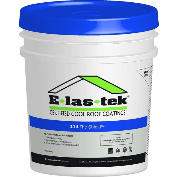 E-Las-Tek Smooth White Acrylic Elastomeric Roof Coating 5 gal 114/5 | Zoro
