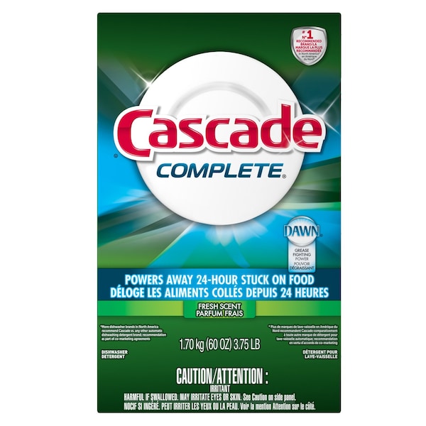 Cascade Complete Fresh Scent Powder Dishwasher Detergent 60 oz ...