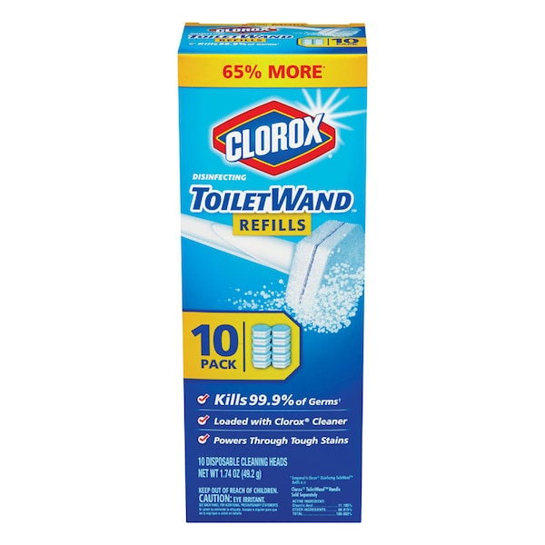 Clorox Clorox No Scent Toilet Wand Refill Heads 1.74 oz Cloth 1717 | Zoro