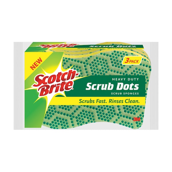 3M SPONGE HD SCRUB DOTS 3PK 30303-8 | Zoro