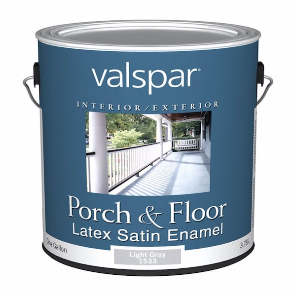 Valspar Porch and Floor Paint, Satin, Gray, 1 gal 027.0001533.007 | Zoro