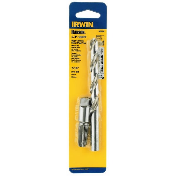 Irwin Irwin Hanson High Speed Steel Drill and Tap Bit 1/4 in. 2 pc ...