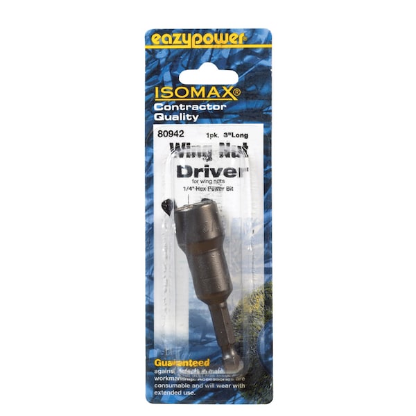 Eazypower Isomax 1/4 in. Steel SAE Wing Nut Driver 1 pk 80942 | Zoro