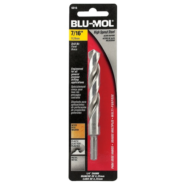 Blu-Mol Xtreme 7/16 in. X 5-1/2 in. L High Speed Steel Drill Bit Round ...