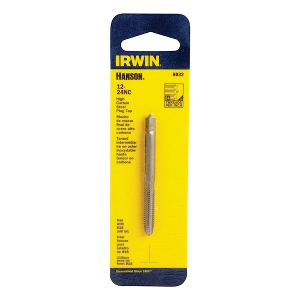 Irwin Hanson High Carbon Steel SAE Plug Tap 12-24 1 pc 8032 | Zoro