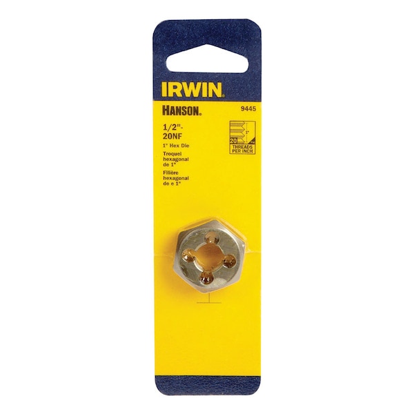 Irwin Irwin Hanson High Carbon Steel SAE Hexagon Die 1/2 in. 1 pc 9445 ...