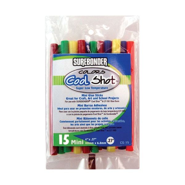Surebonder 0.3 in. D X 4 in. L Cool Shot Mini Glue Sticks Assorted ...