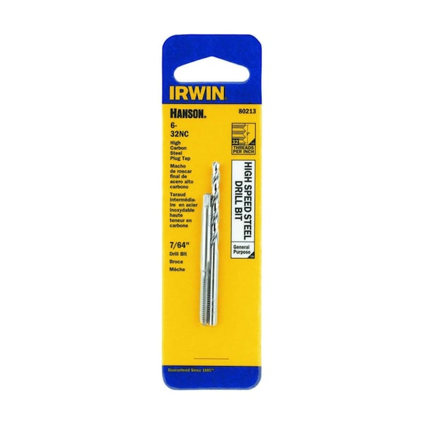 Irwin Irwin Hanson High Carbon Steel HCS Tap and HSS Drill Bit Set 6 ...