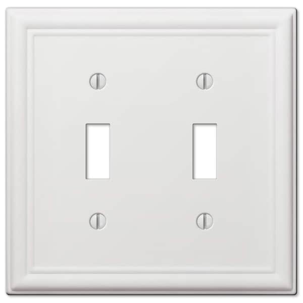 Amerelle Chelsea White 2 gang Stamped Steel Toggle Wall Plate 1 pk ...