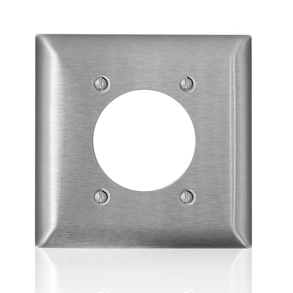 Leviton C-Series Stainless Steel 2 gang Metal Single Outlet Wall Plate ...