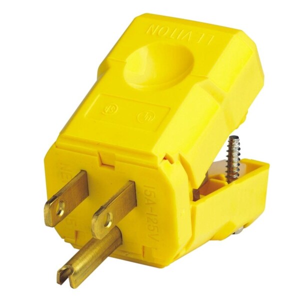 Leviton Straight Blade Plug, 5-15P, 125V AC, 2 Pole, Grounded C30-05256 ...