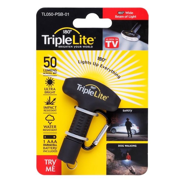 Triplelite TripleLite 50 lm Black LED Flashlight AAA Battery TL050-PSB ...