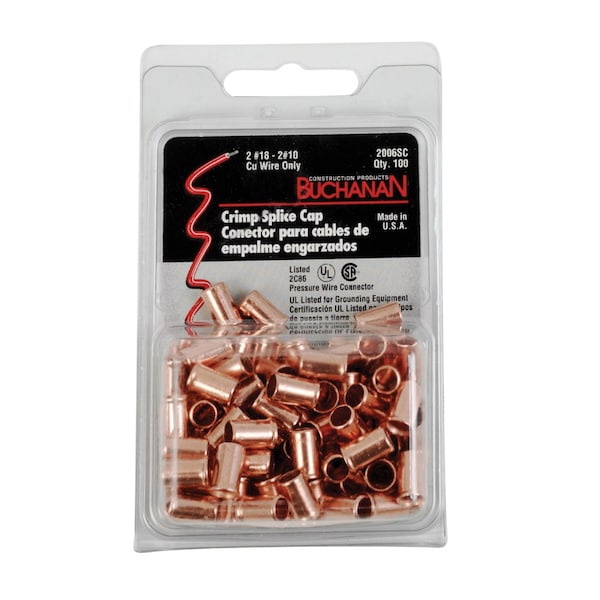 Buchanan Buchanan 18-10 AWG Insulated Splice Caps Copper 100 pk 2006-S ...