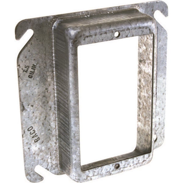 Raco Electrical Box Cover, 1 Gang, Square, Steel, Raised Cover 8771 | Zoro