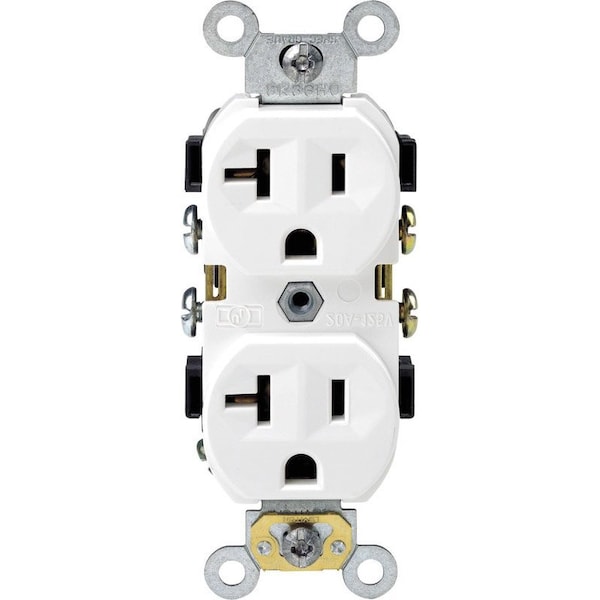 Leviton Leviton 20 amps 125 V Duplex White Outlet 5-20R 1 pk 0BR20-0WS ...