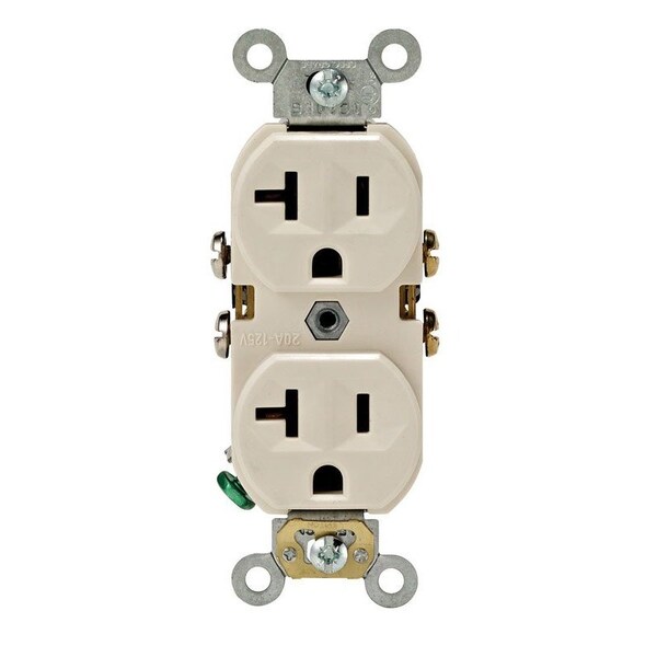 Leviton Straight Blade Receptacle, 5-20R, 20 A, 125V AC, 2 Pole, 3 Wire ...