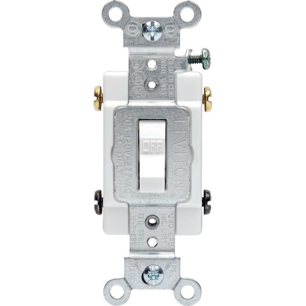 Leviton Leviton 20 amps Double Pole Toggle AC Quiet Switch White 1 pk ...