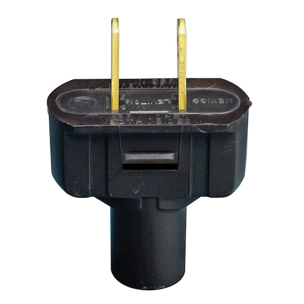 Leviton Plug 2-Wire Flat Black 48643-00E | Zoro