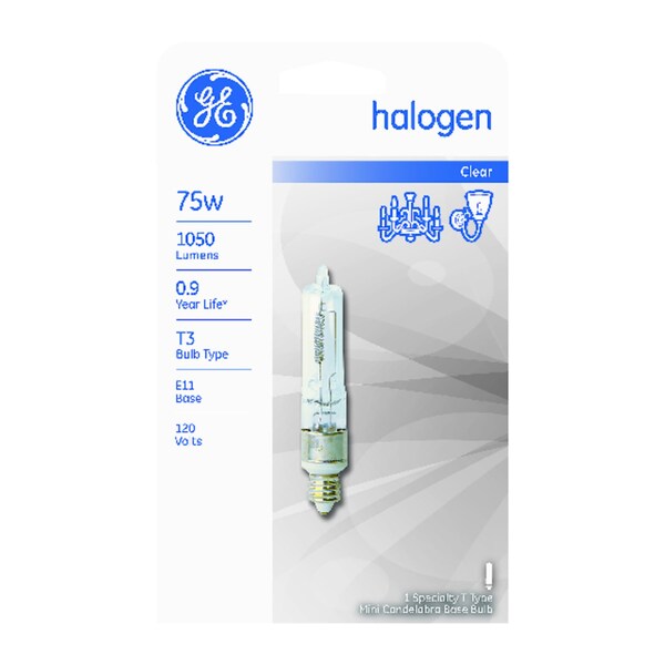 Current Quartzline 75 W T3 Specialty Halogen Bulb 1 050 lm Warm White ...