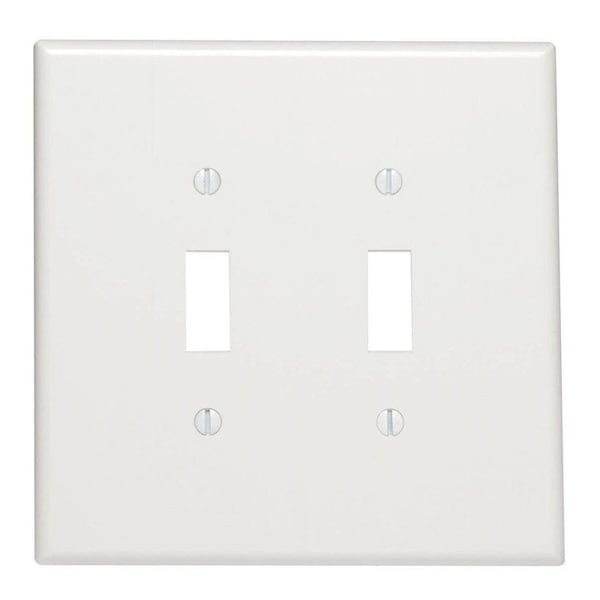 Leviton White 2 gang Thermoset Plastic Toggle Wall Plate 1 pk 88109-000 ...