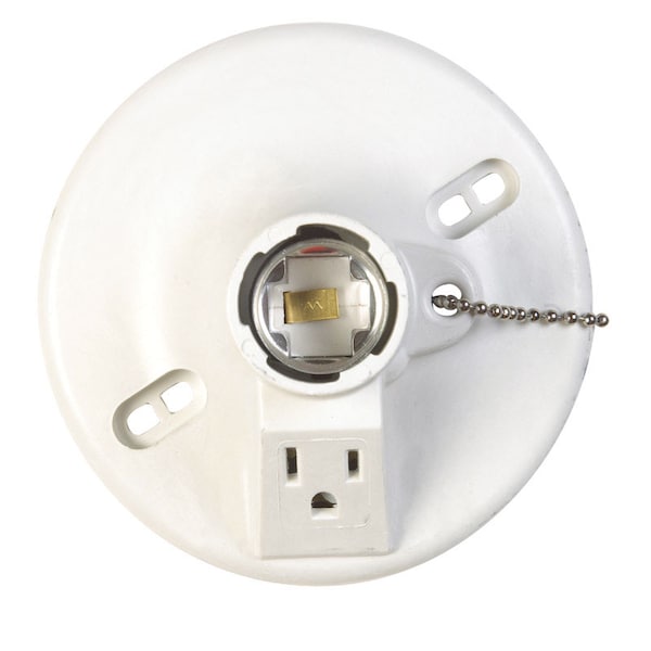 Allied Moulded Products Allied Moulded Steel Medium Lampholder w/Outlet ...