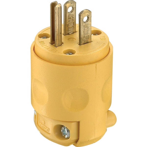 Leviton Straight Blade Plug, 5-15P, 15 A, 125V AC, 2 Pole, Screw ...