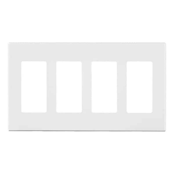Decora Leviton White 4 gang Polycarbonate Decorator Screwless Wall ...