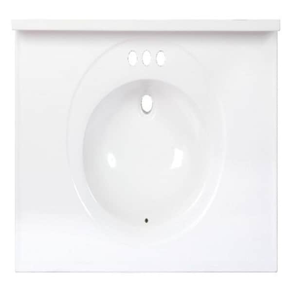 Arstar Inc. Arstar Standard Cultured Marble Bathroom Sink 37 in. W X 22 ...