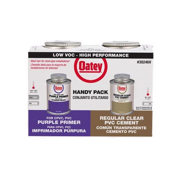 Oatey Oatey Handy Pack Clear/Purple Primer and Cement For PVC 4 oz ...