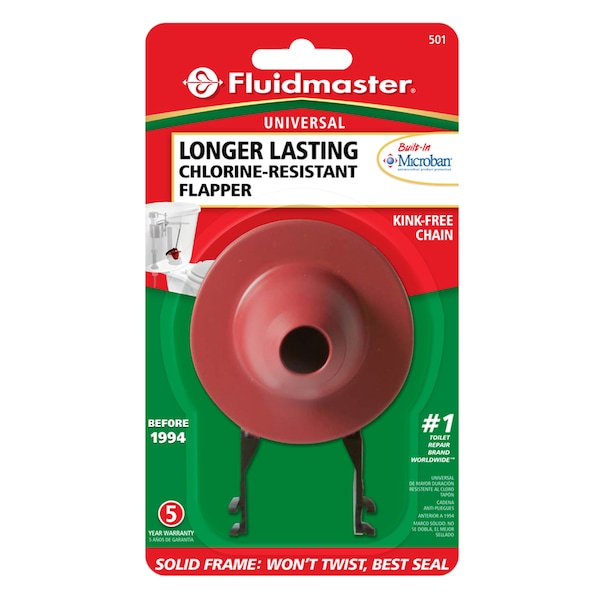 Fluidmaster Fluidmaster Flush Valve Flapper Red Microban 501P21 | Zoro