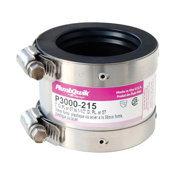 Fernco Fernco Proflex Schedule 40 1-1/2 in. Hub X 2 in. D Hub Neoprene ...