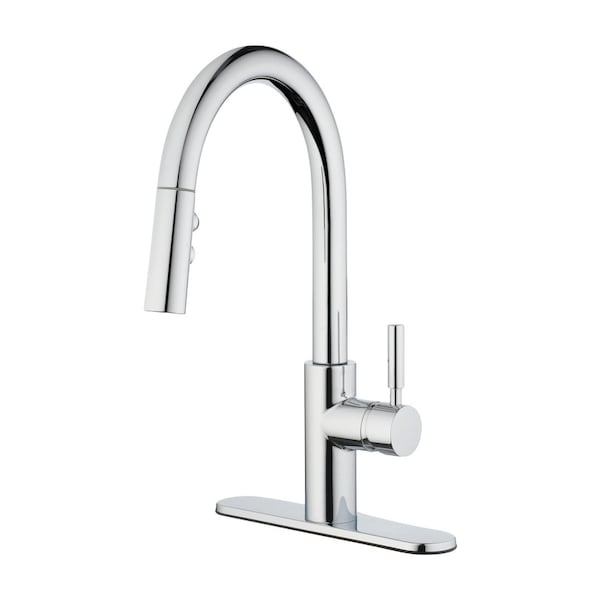 Oakbrook Collection OakBrook Vela One Handle Chrome Pull-Down Kitchen ...