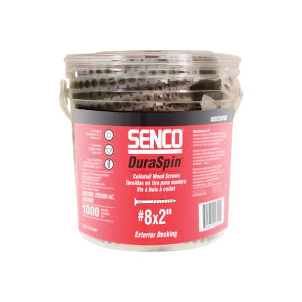 Senco Wood Screw, #8, 2 in, Stainless Steel 08D200W | Zoro