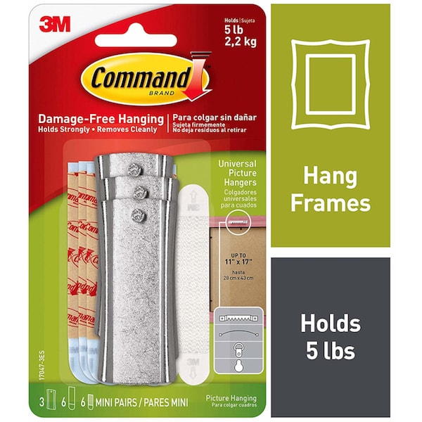 3M 3M Command Plastic Coated White Small Picture Hanger 5 lb 3 pk 17047 ...
