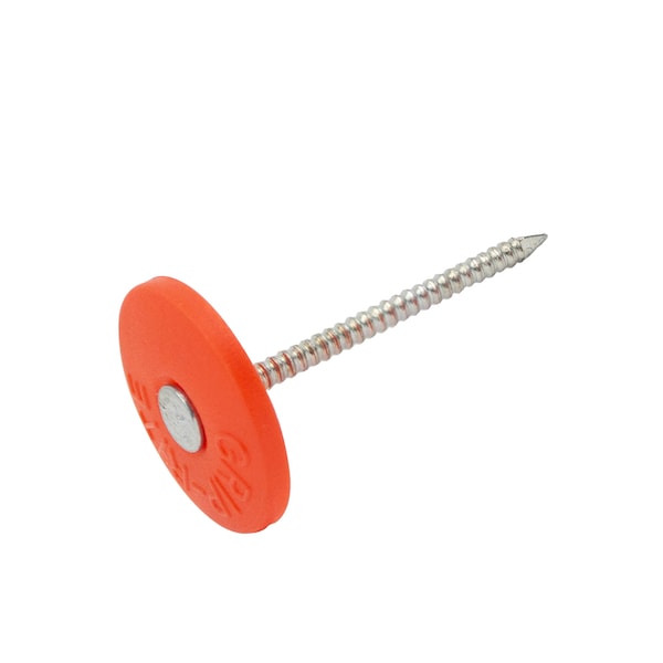 Grip-Rite No. 12 1-1/2 in. Cap Electro-Galvanized Plastic/Steel Nail ...