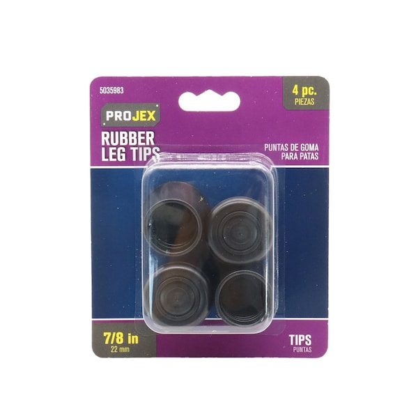 Projex Rubber Leg Tip Black Round 7/8 in. W , 4PK P0048 | Zoro