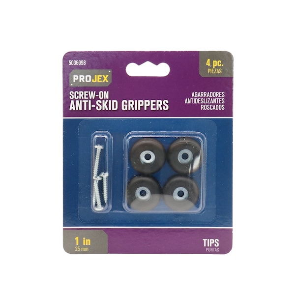 Projex Projex Plastic Heavy Duty Anti-Skid Pad Black Round 1 in. W 4 pk ...
