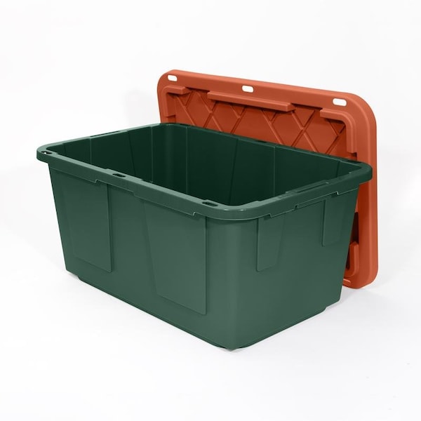 Greenmade Greenmade Pro. Grade 27 gal Green/Red Snap Lock Storage Box ...