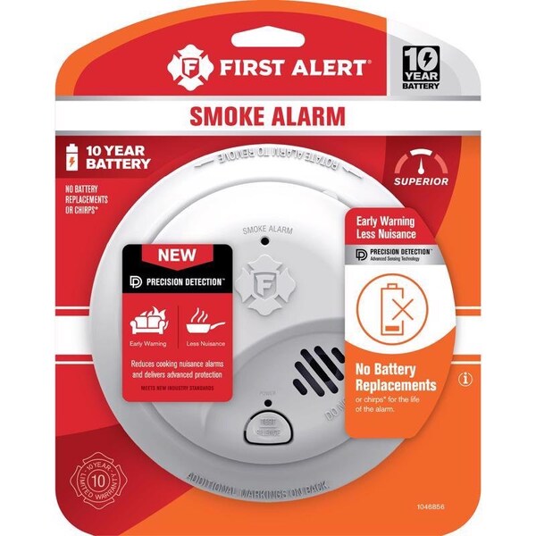 First Alert 10 Year Battery-Powered Ionization Smoke Detector 1046856 ...