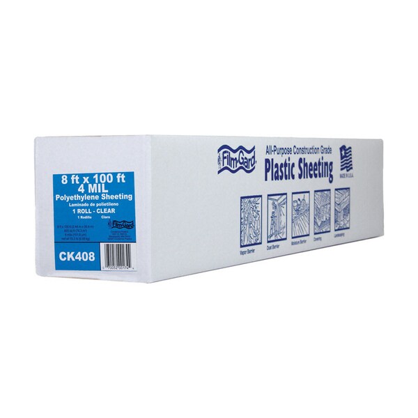 Film-Gard Film-Gard Plastic Sheeting 4 mil X 8 ft. W X 100 ft. L ...