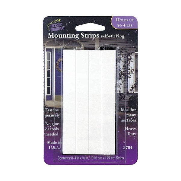Magic Mounts Adhesive Mount Strip 4 lb 8 pk, 8PK 3704 | Zoro