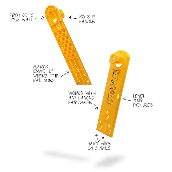 Under The Roof Decorating Hang and Level Yellow Assorted Picture Hanger ...