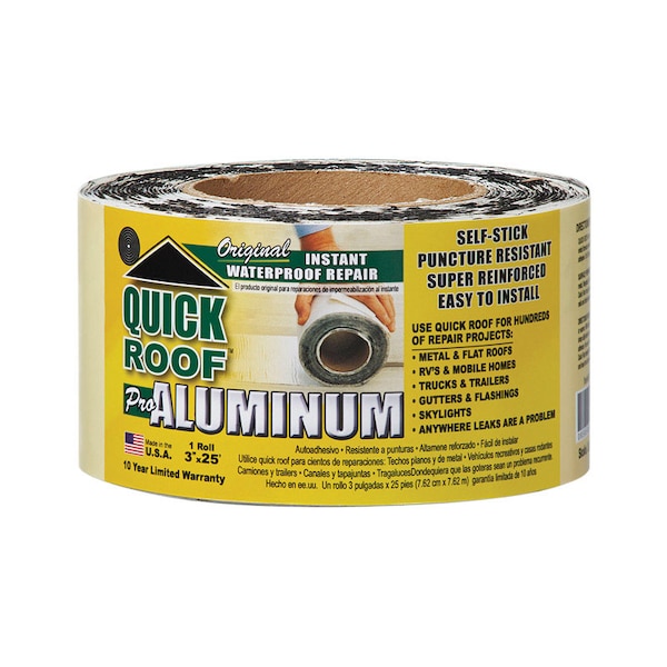Quick Roof Quick Roof 3 in. W X 25 ft. L Aluminum Self Stick Waterproof ...