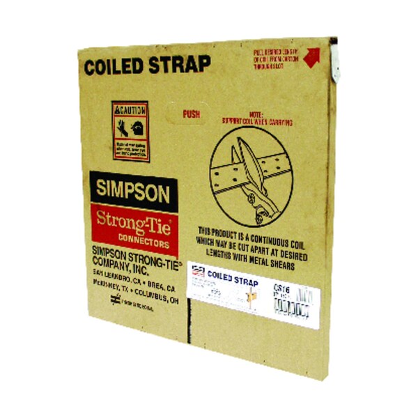 Simpson Strong-Tie 0.63 in. H X 1.25 in. W 16 Ga. Steel Coiled Strap ...